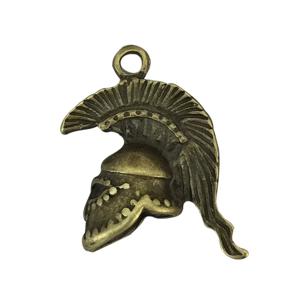 1 Trojan Helmet Charm Spartan Pendant Bronze by TIJC SP1443 - Etsy