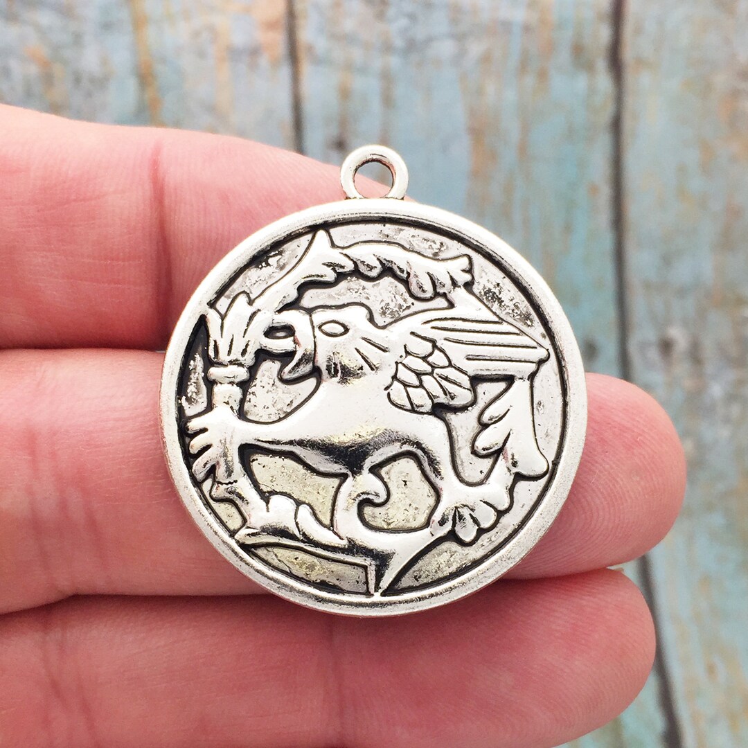 BULK 6 Griffin Charm Pendant Silver by TIJC SP0813B - Etsy