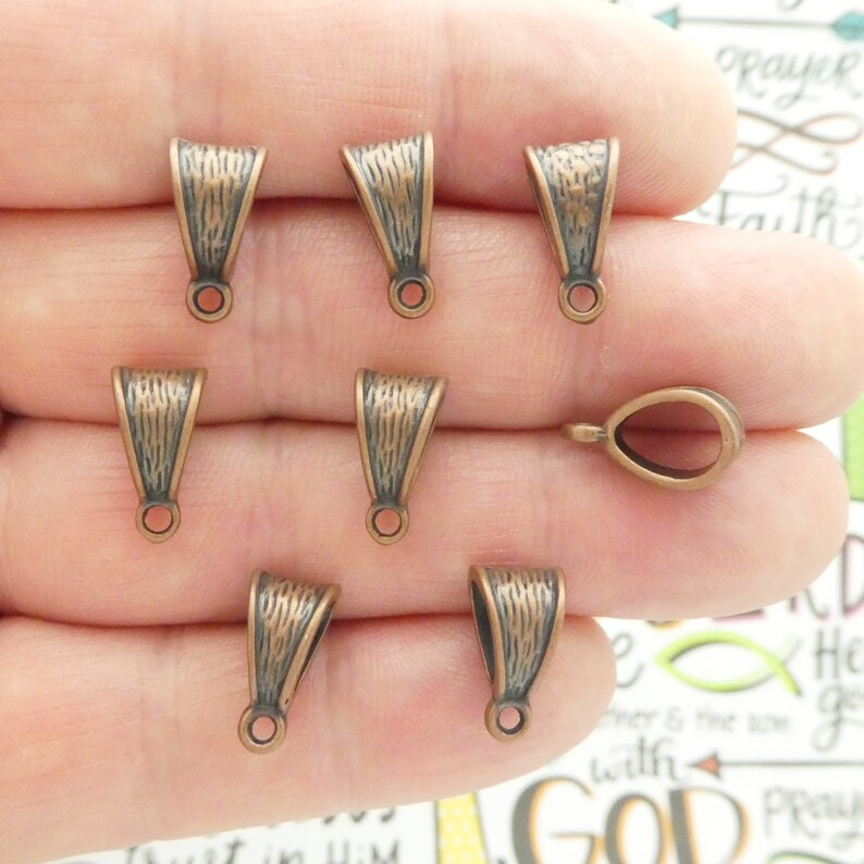 BULK 60 Copper Jewelry Bails and Necklace Findings 15x7mm by TIJC ...