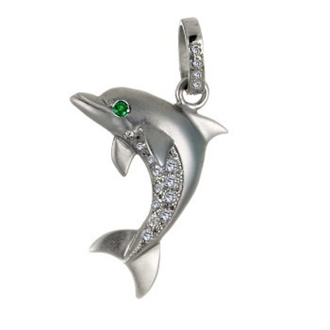 Dolphin Pendant in 14kt Gold With Diamonds - Etsy