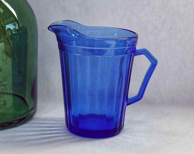 Vintage Hazel Atlas Aurora Cobalt Blue Creamer - Small Glass Pitcher ...
