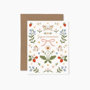 Coquette Birthday Card Greeting Card Illustrated Card Papier Fleuri Co ...