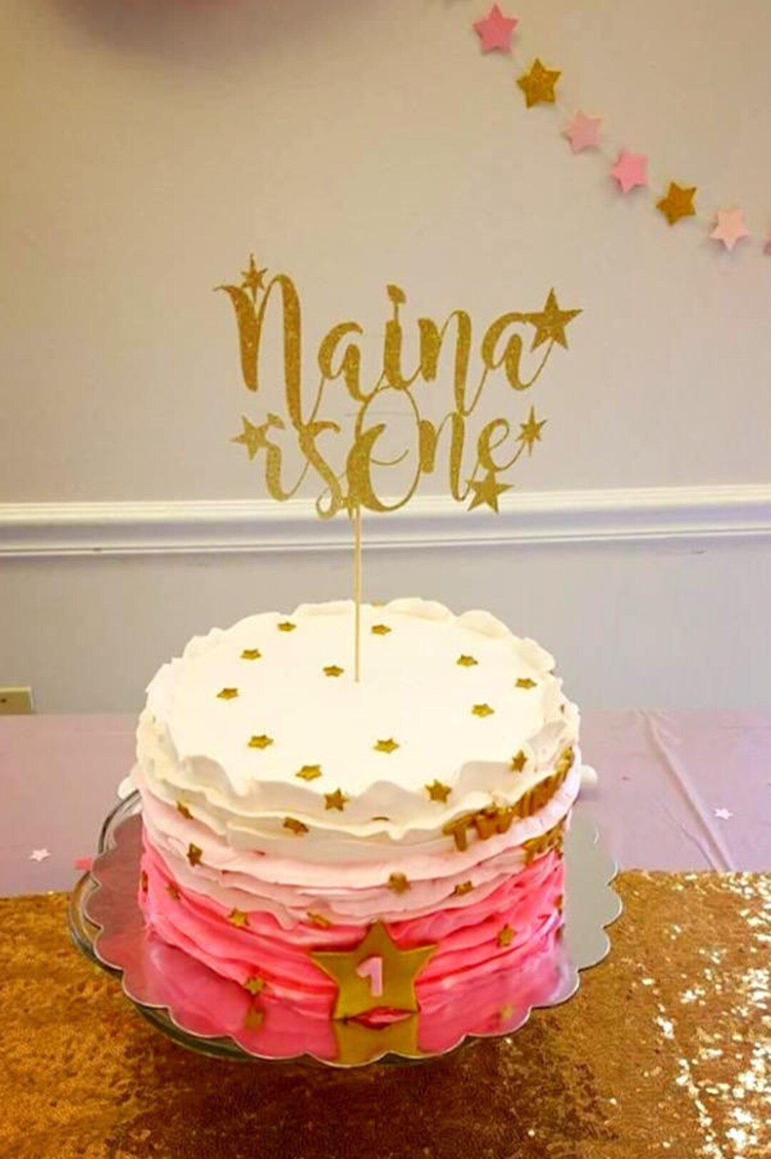 1st Birthday Cake Topper, 1st Birthday Star Cake Topper, Personalized ...