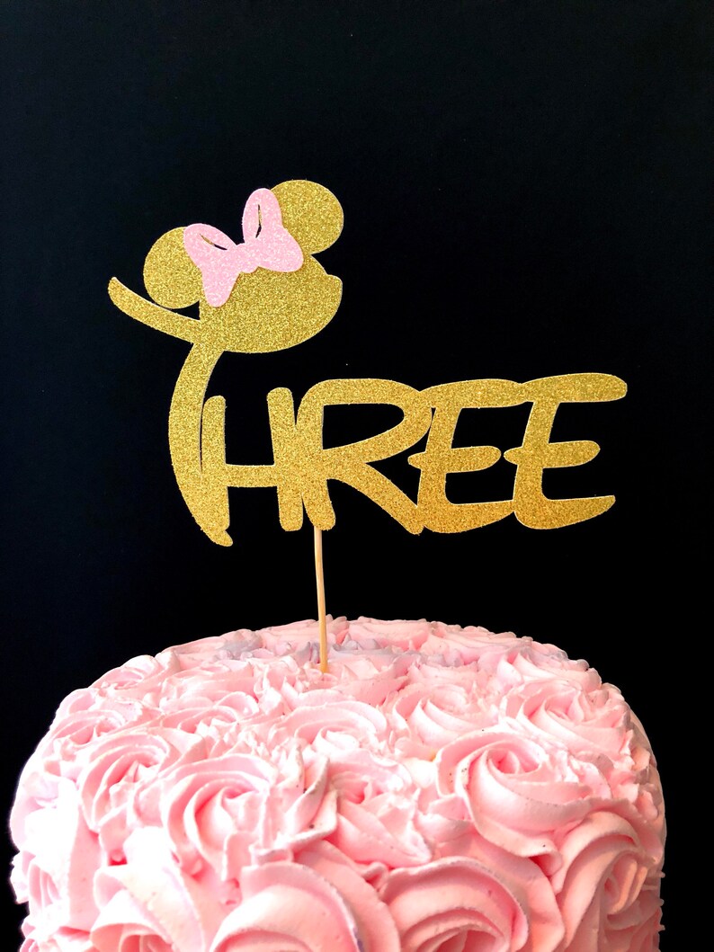 Three Minnie Mouse Cake Topper, Three Minnie Cake Topper, Minnie Mouse ...