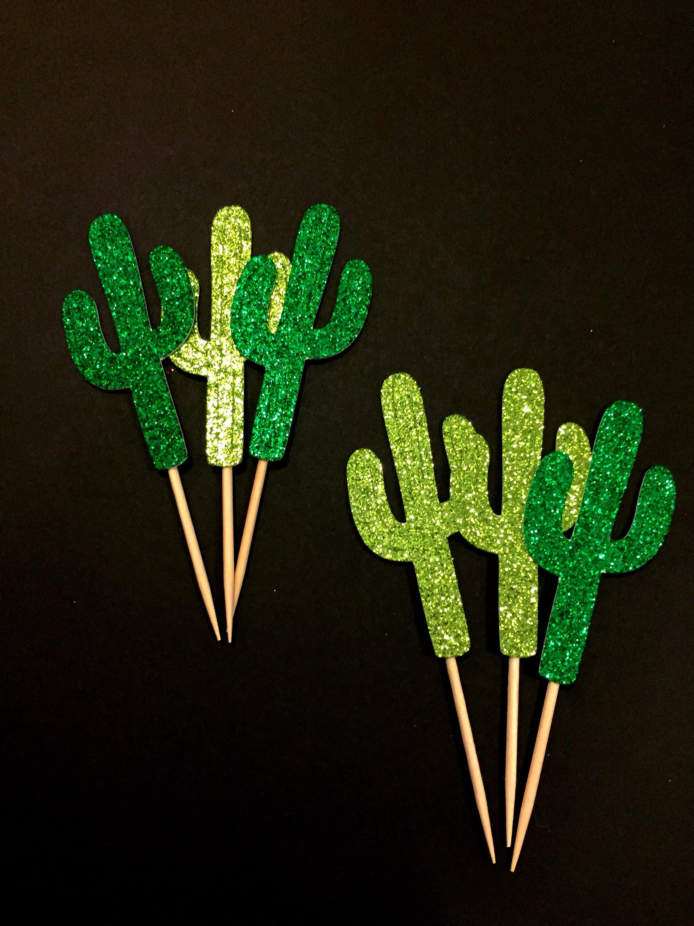 Cactus Cupcake Toppers, Cactus Party, Fiesta Birthday Decorations ...