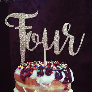 Four Cake Topper, 4th Birthday Cake Topper, 4th Birthday Decorations ...