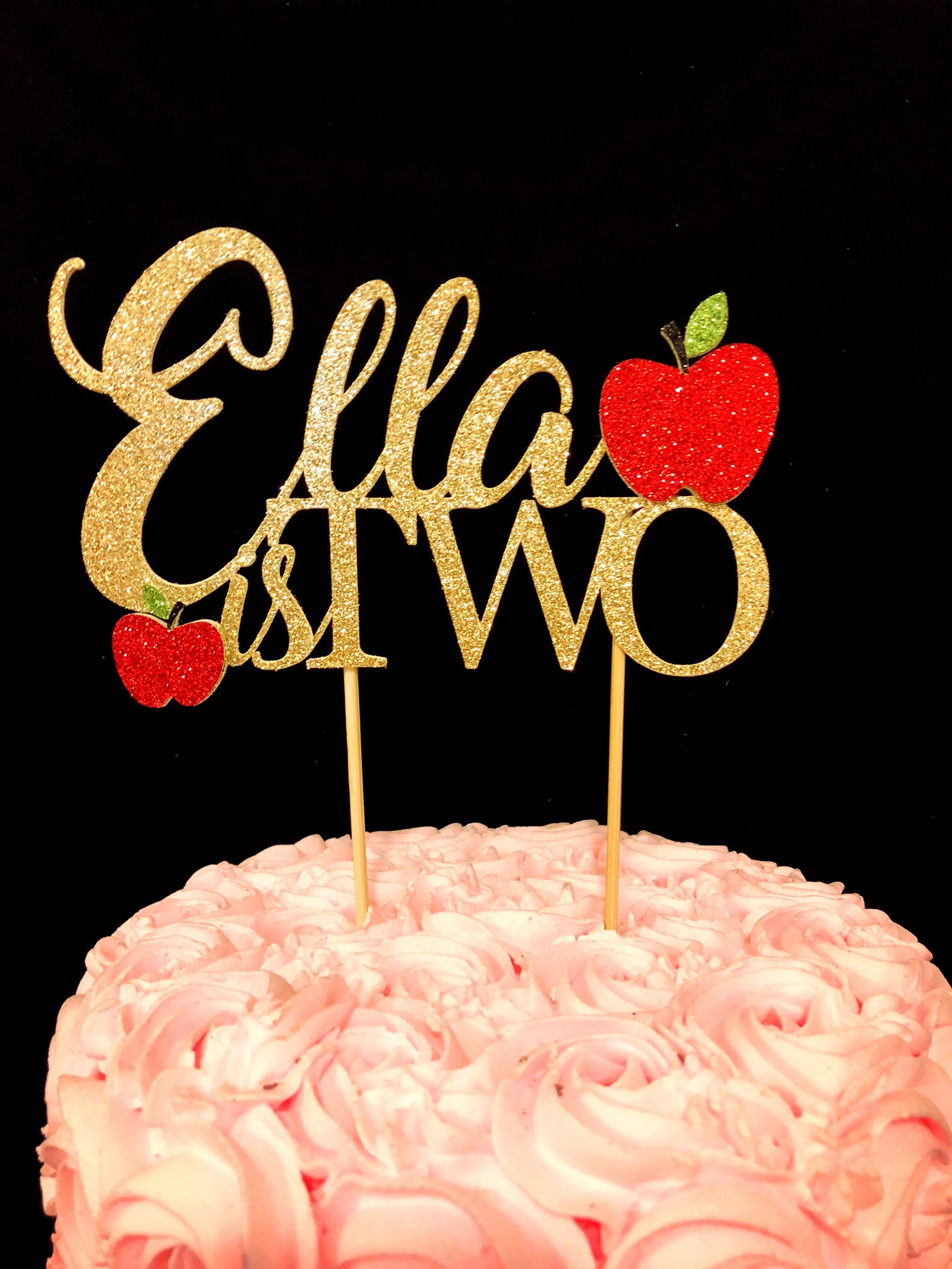 Apple Birthday Cake Topper, Apple Cake Topper, Birthday Cake Topper ...