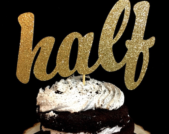 1/2 Cake Topper, Half Birthday Cake Topper, 6 Months Party Decor ...