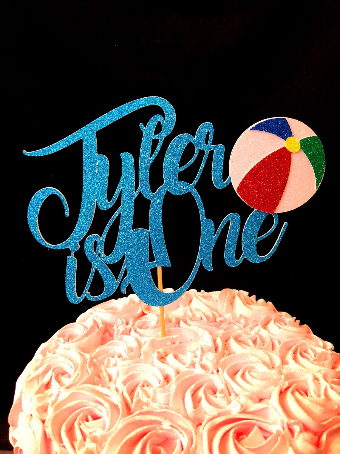 Beach 1st Birthday Cake Topper Beach Ball Cake Topper Beach - Etsy