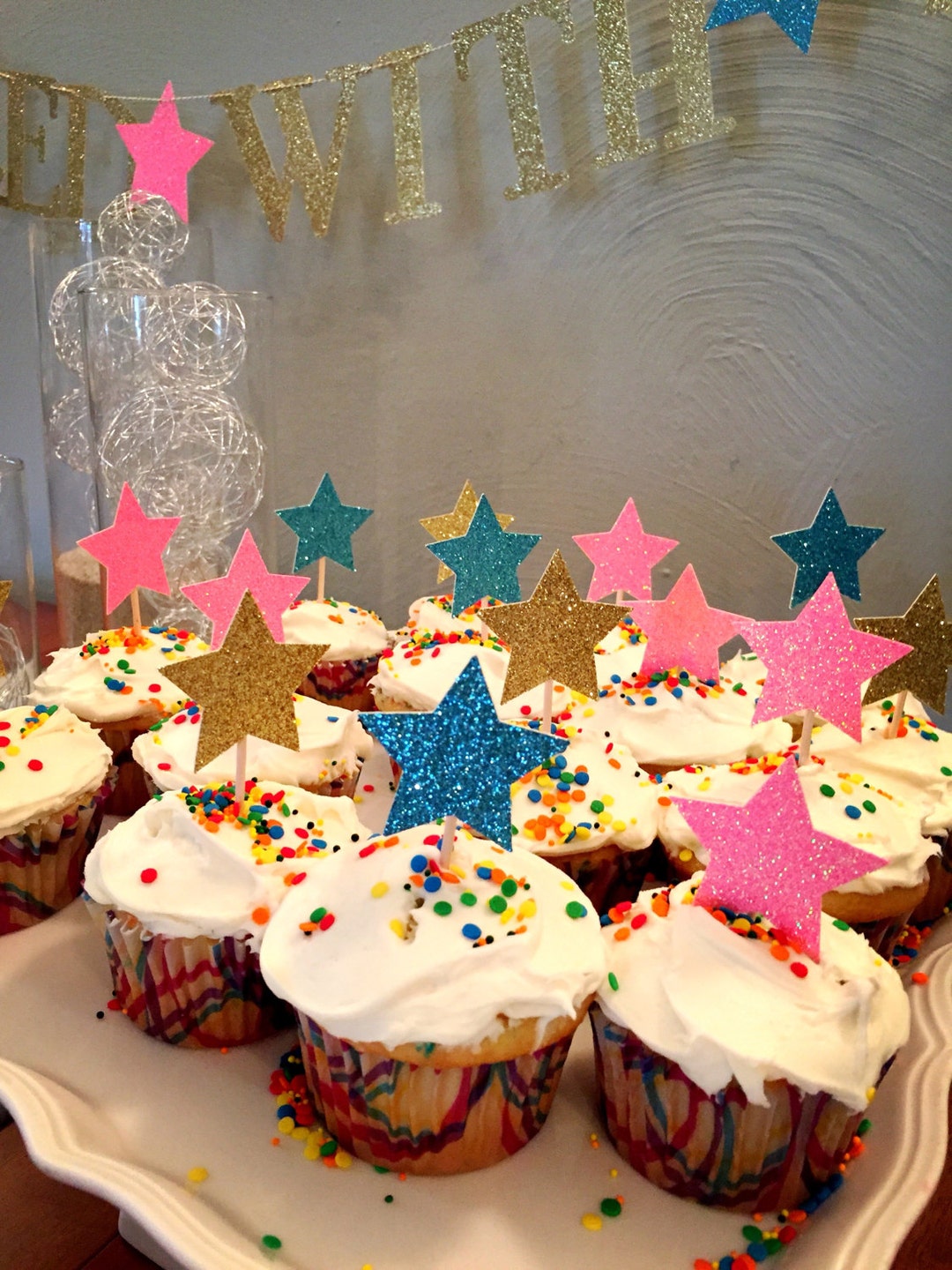 Estrella toppers cupcake cupcakes estrellas estrellas - Etsy España