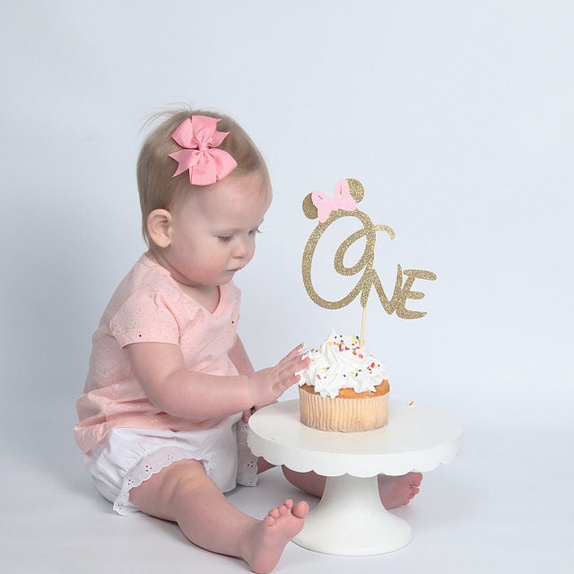 One Minnie Mouse Cake Topper, One Cake Topper, 1st Birthday Minnie ...