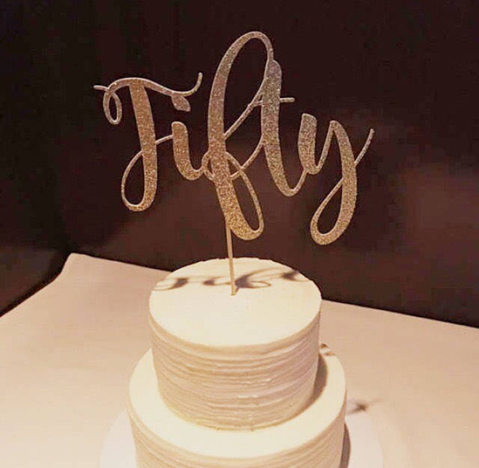 Fifty Cake Topper, Cake Topper, 50th Birthday Cake Topper, 50th ...