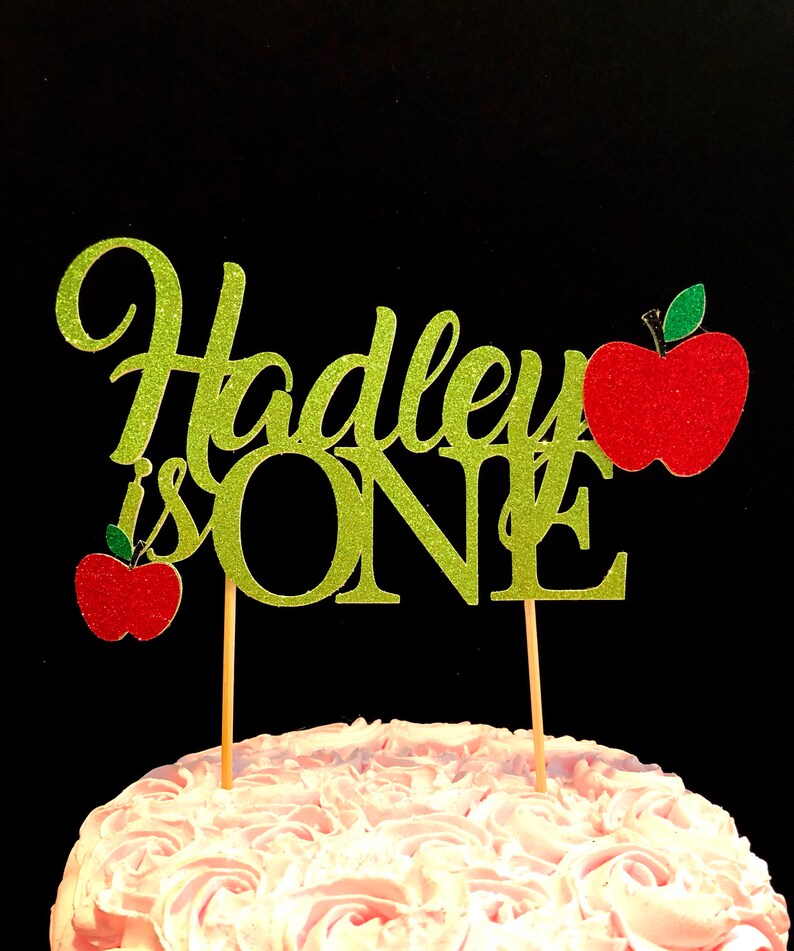 Apple Birthday Cake Topper, Apple Cake Topper, Birthday Cake Topper ...