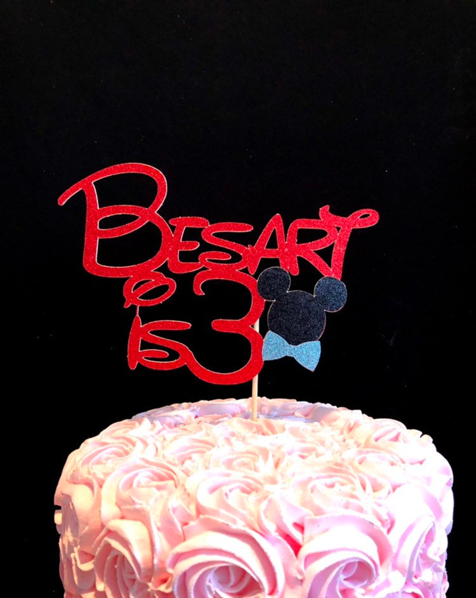 Mickey Mouse Cake Topper, Personalized Cake Topper, 2nd Birthday Mickey ...