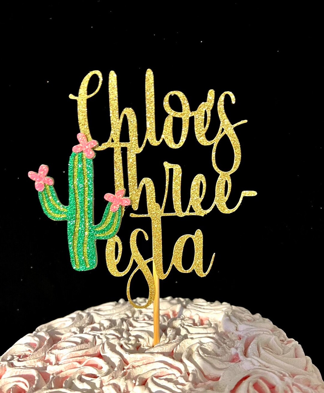 Fiesta Cake Topper, Three-esta Cake Topper, Personalized Fiesta Cake ...
