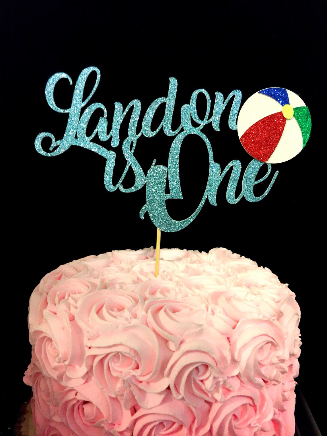 Beach 1st Birthday Cake Topper Beach Ball Cake Topper Beach - Etsy