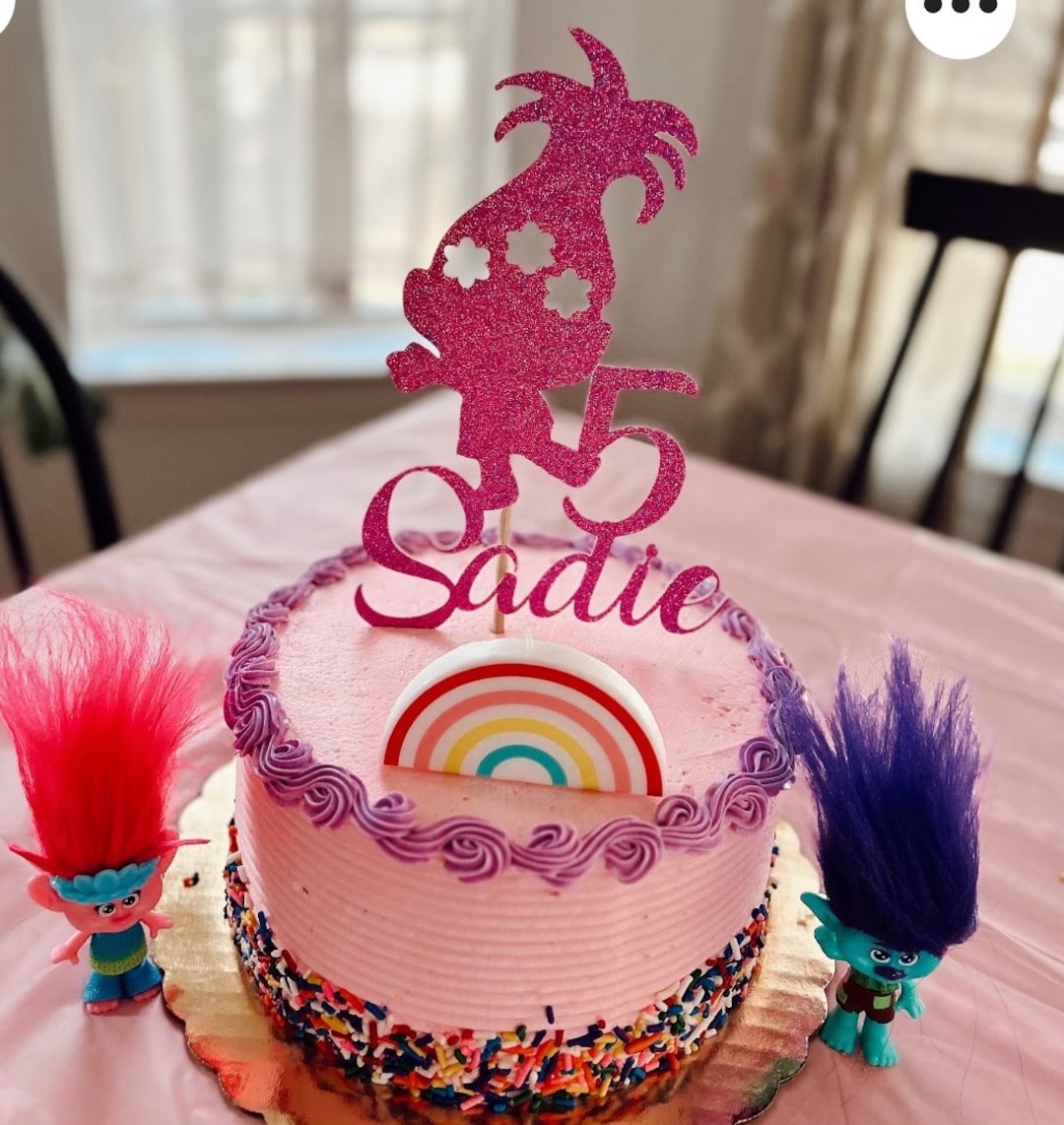Troll Cake Topper, Troll Birthday Cake Topper, Troll Decorations, Troll ...