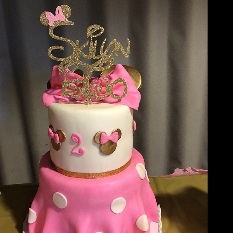 Two Minnie Mouse Cake Topper Two Cake Topper 2nd Birthday - Etsy