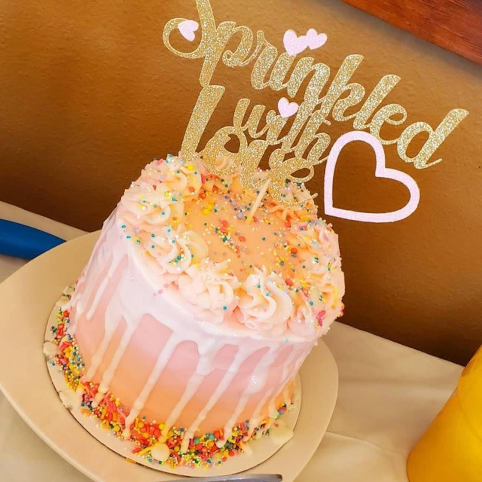 Sprinkle Cake Topper Sprinkled With Love Cake Topper - Etsy