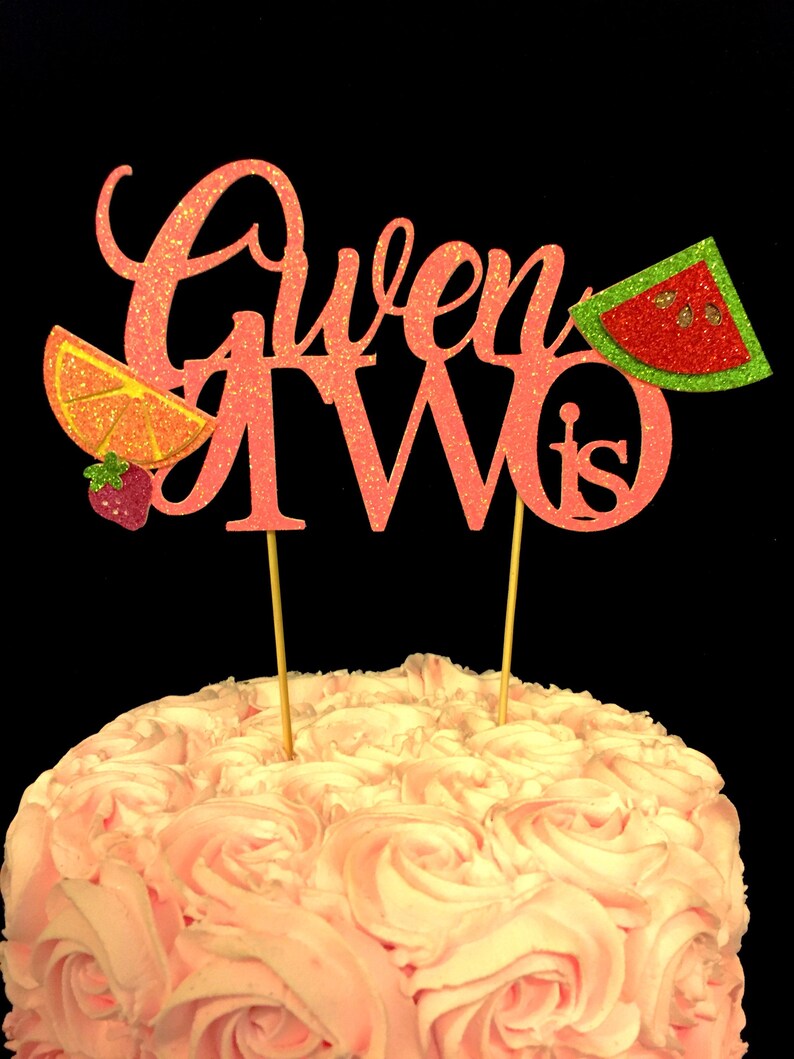 Two cake topper Fruit birthday topper 2nd birthday topper | Etsy