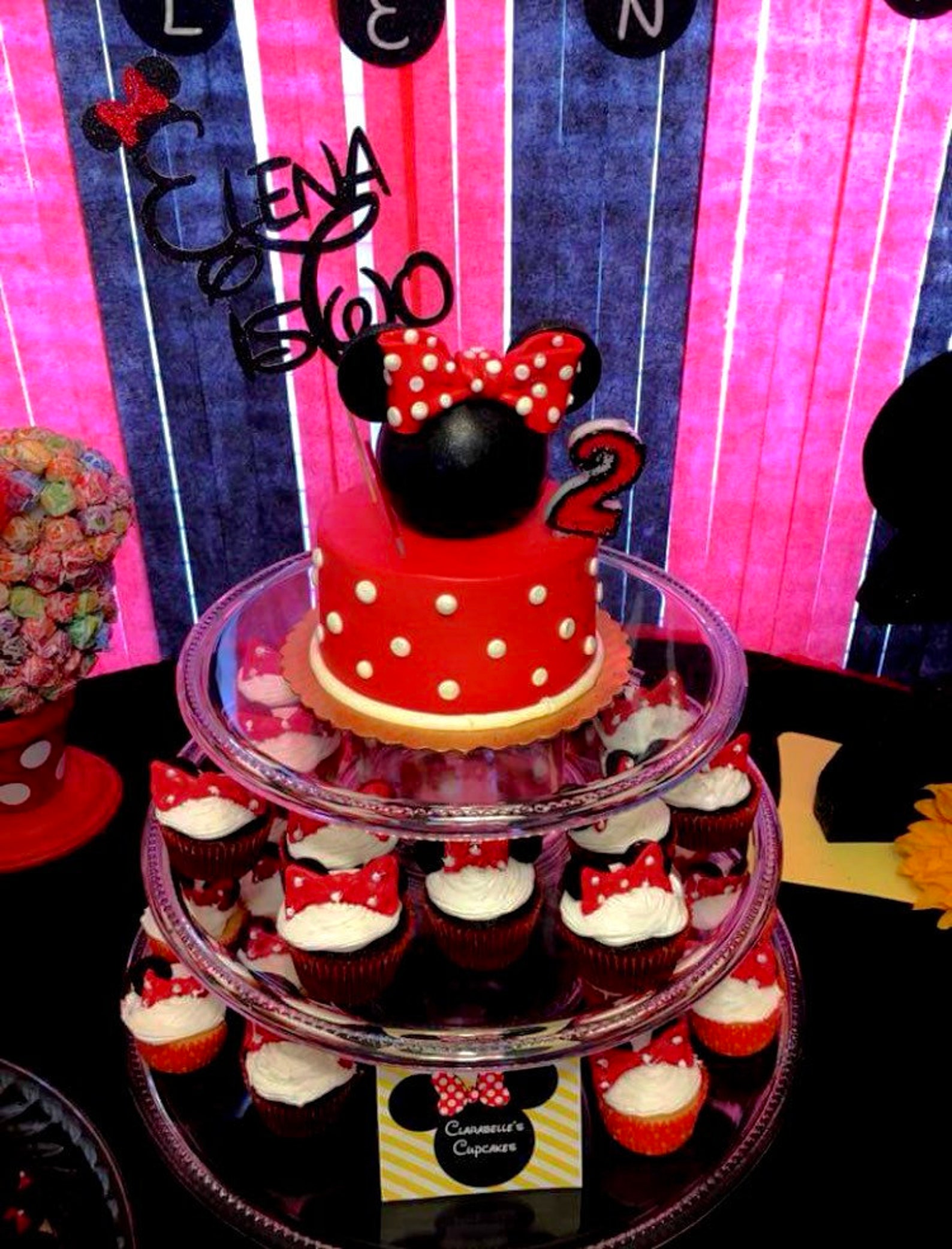 Two Minnie Mouse Cake Topper Two Cake Topper 2nd Birthday - Etsy