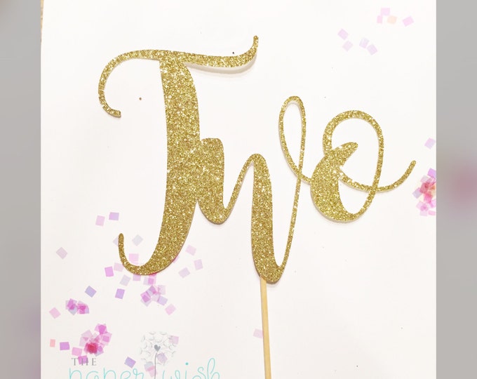 Two Cake Topper, Two Sweet Cake Topper, Second Birthday Cake Topper, 2 ...