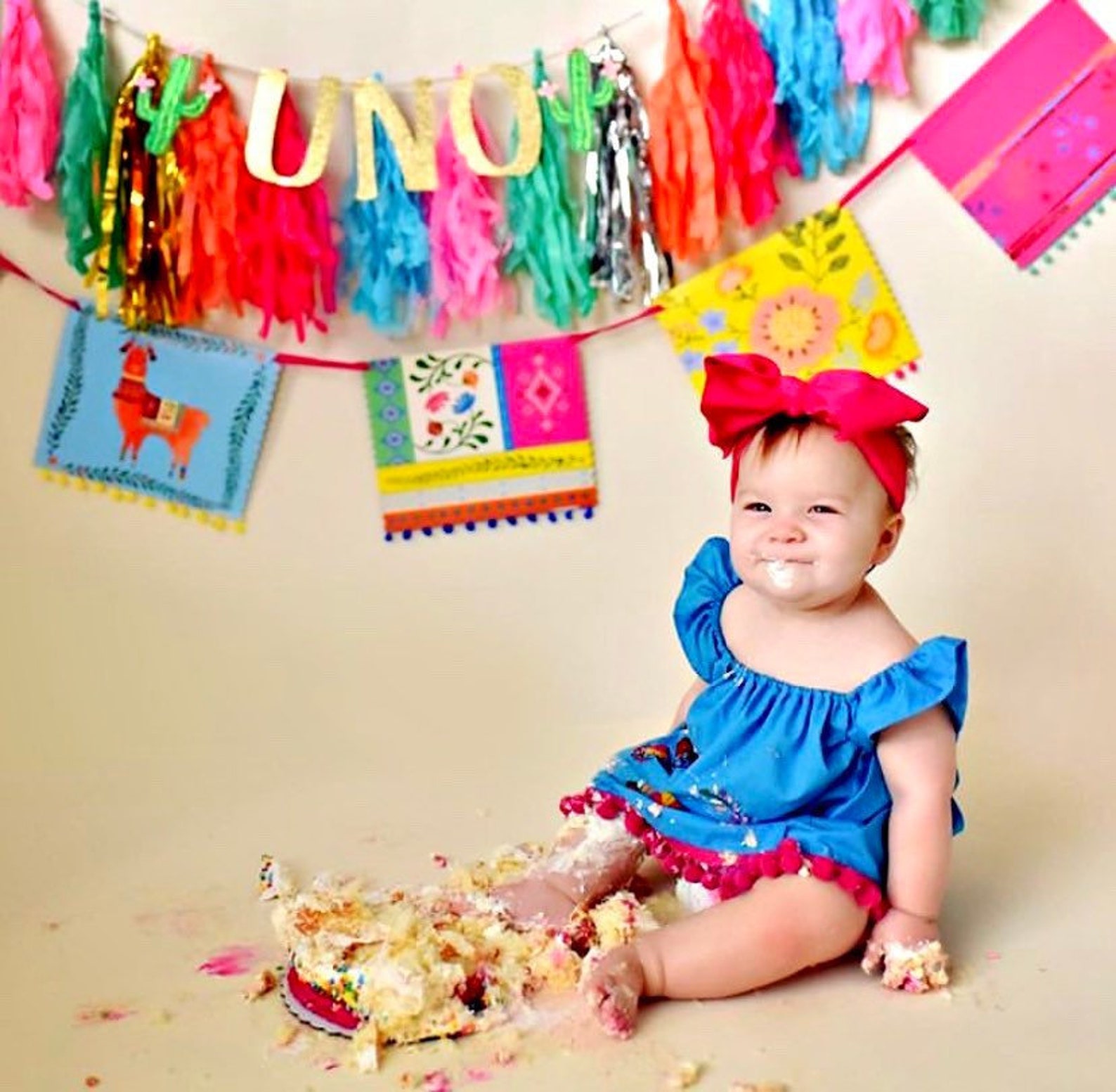 Uno Highchair Banner, Uno Banner, Fiesta 1st Birthday, Cactus Highchair ...