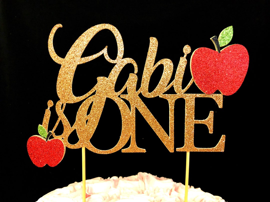 Apple Birthday Cake Topper, Apple Cake Topper, Birthday Cake Topper ...