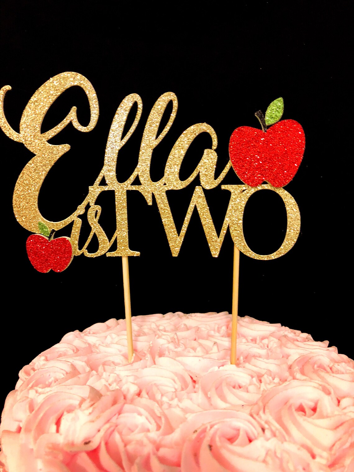 Apple Birthday Cake Topper, Apple Cake Topper, Birthday Cake Topper ...