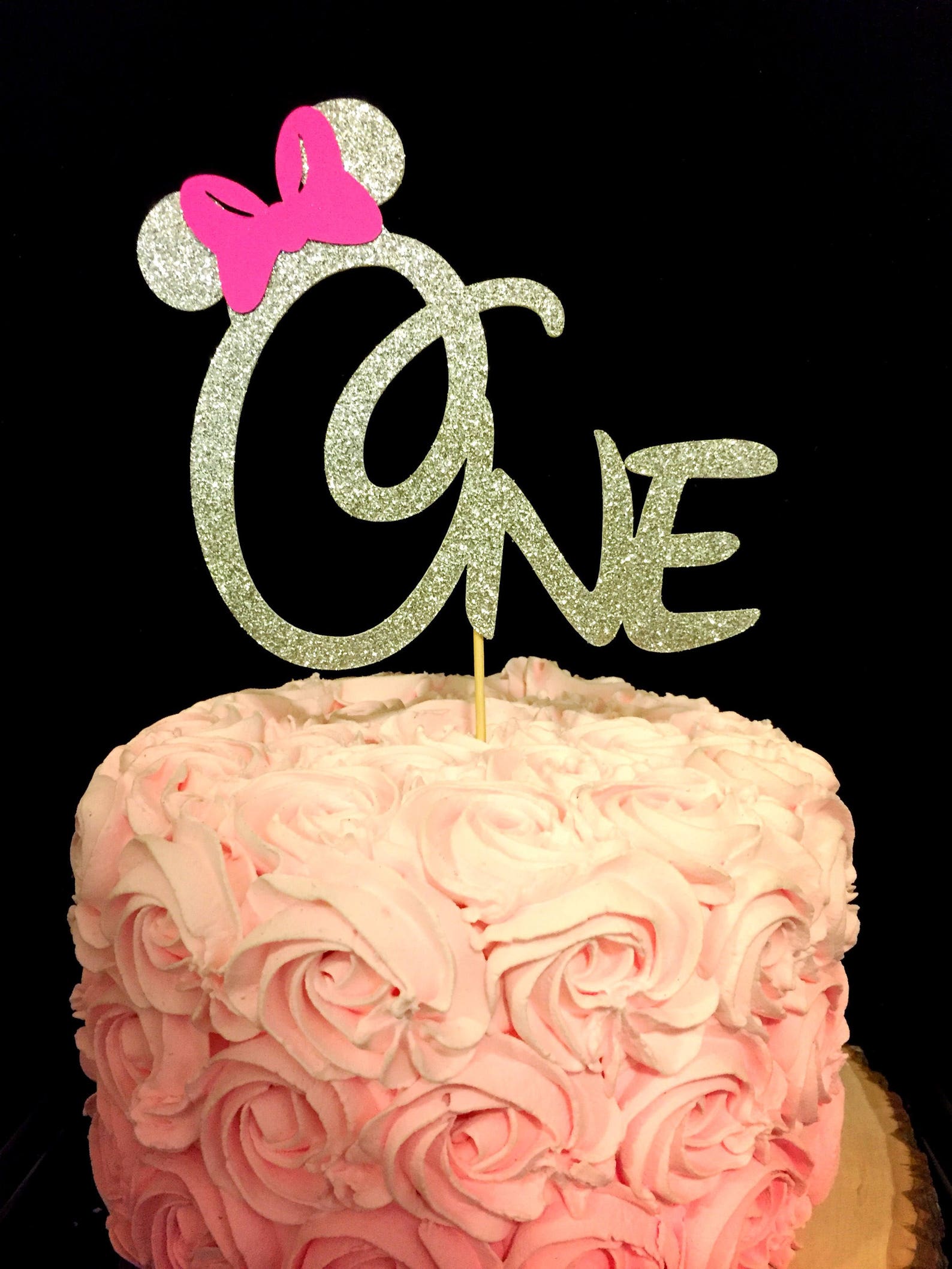 One Minnie Mouse Cake Topper, One Cake Topper, 1st Birthday Minnie ...