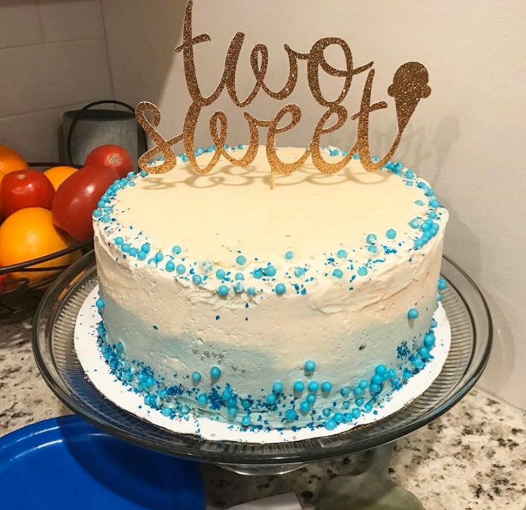 Two Sweet Cake Topper, Two Sweet Party, Two, 2 Topper, 2nd Birthday ...