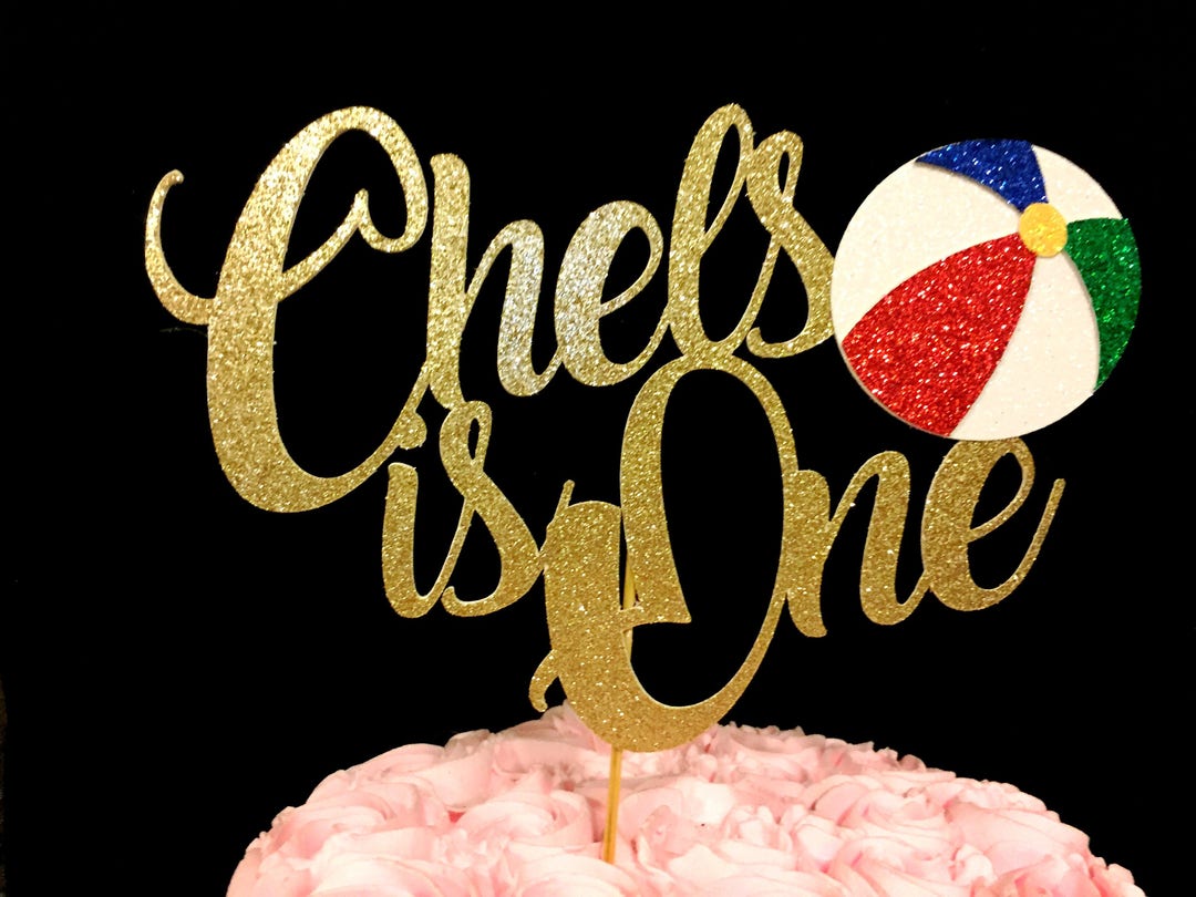 Beach 1st Birthday Cake Topper, Beach Ball Cake Topper, Beach Cake ...