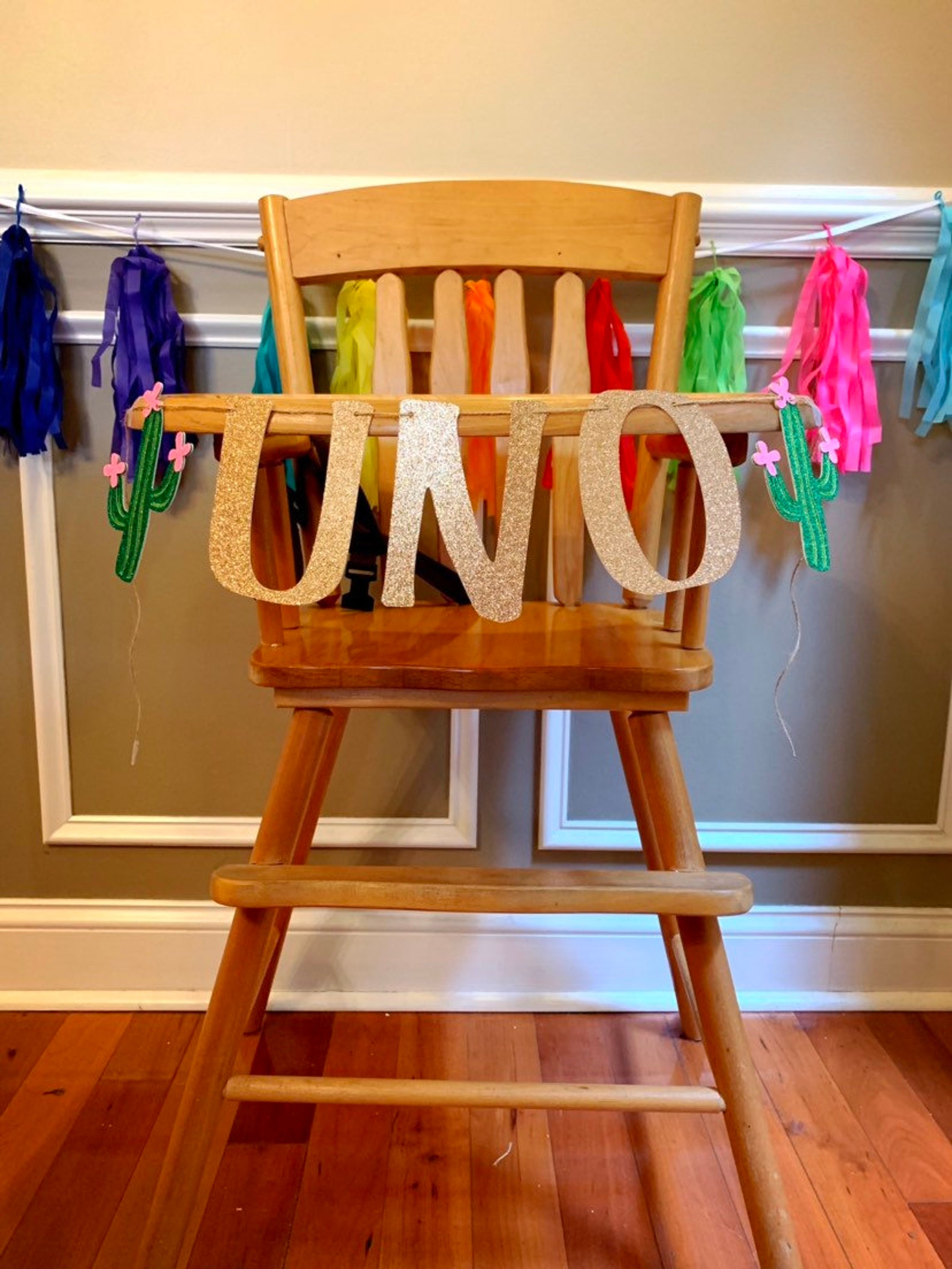 Uno Highchair Banner, Uno Banner, Fiesta 1st Birthday, Cactus Highchair ...