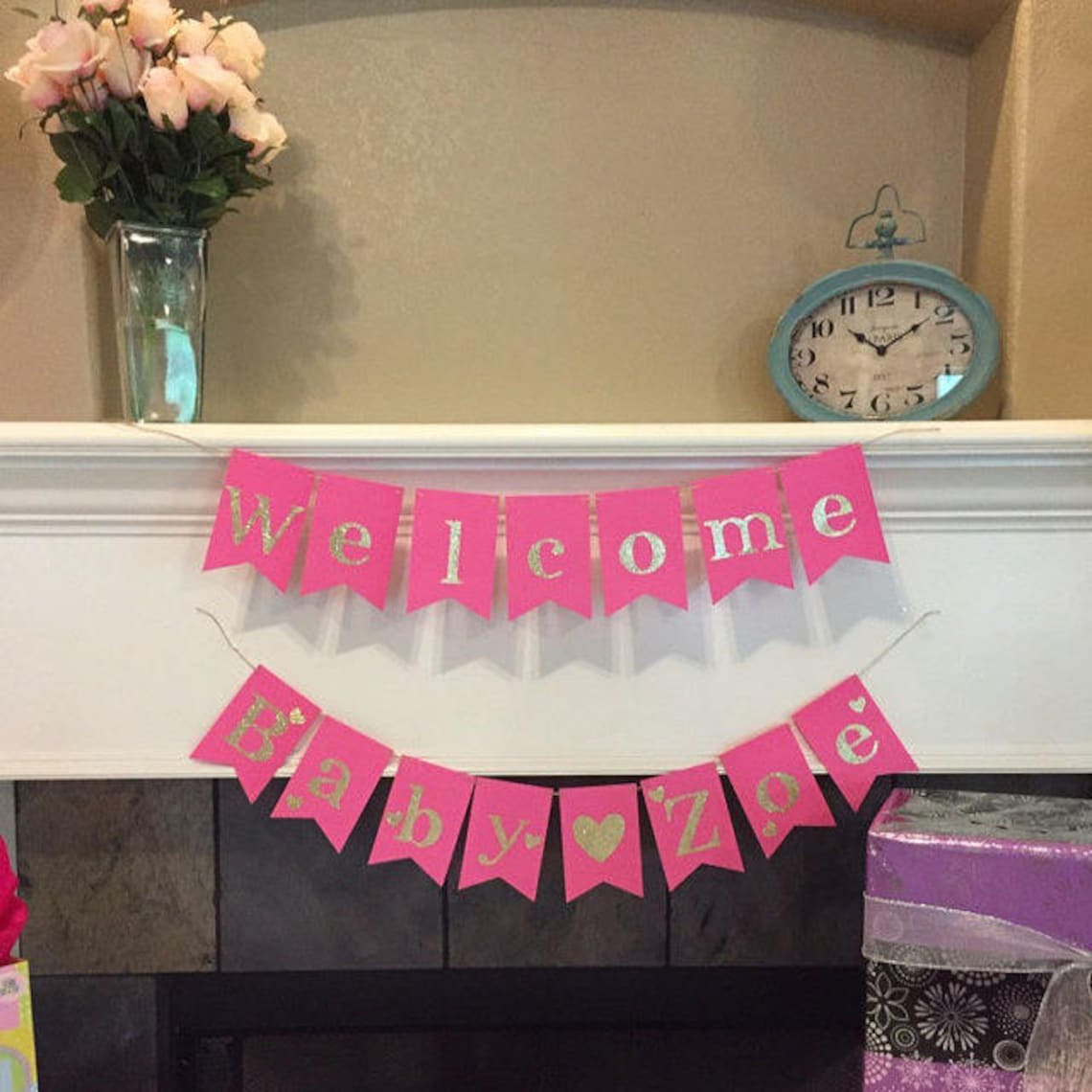 Welcome Baby Banner, Welcome Baby Sign, New Baby Banner, Baby Shower ...
