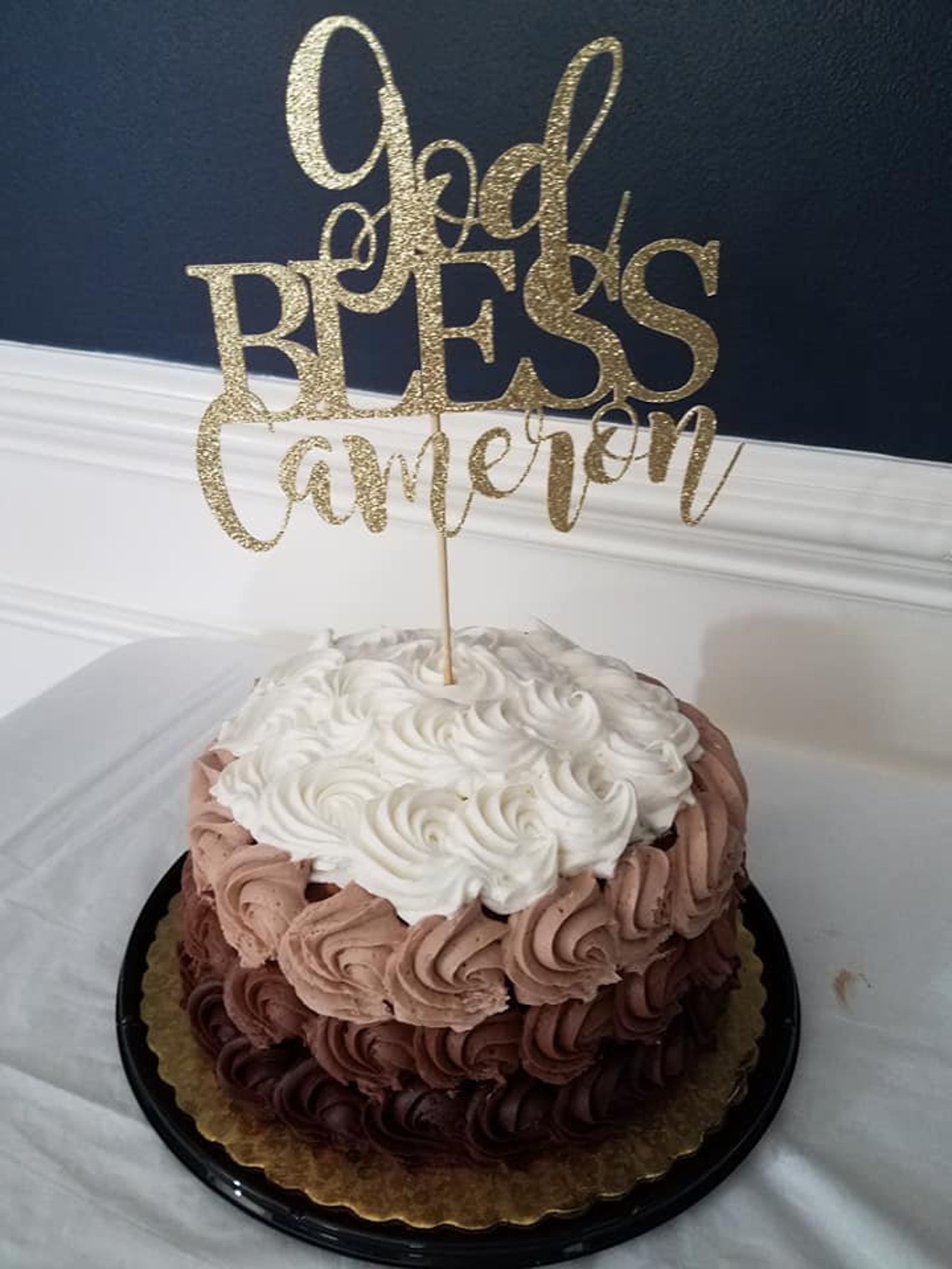 God Bless Cake Topper, Baptism Cake Topper, Christening Cake Topper ...