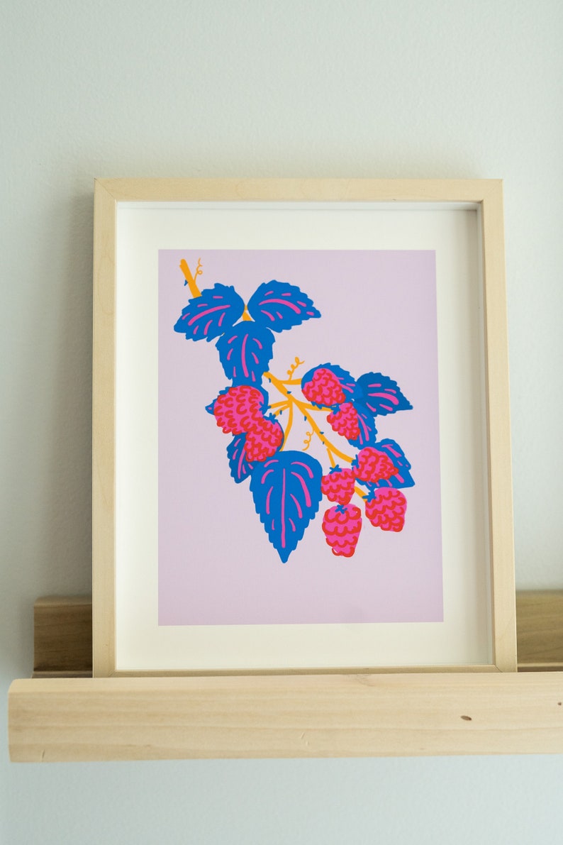 Raspberry Illustration Print Pop Art-inspired Colorful - Etsy