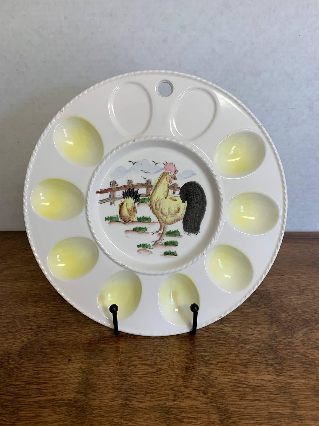 Vintage Decorative Plate, Deviled Egg Plate, Chicken Design Plate ...