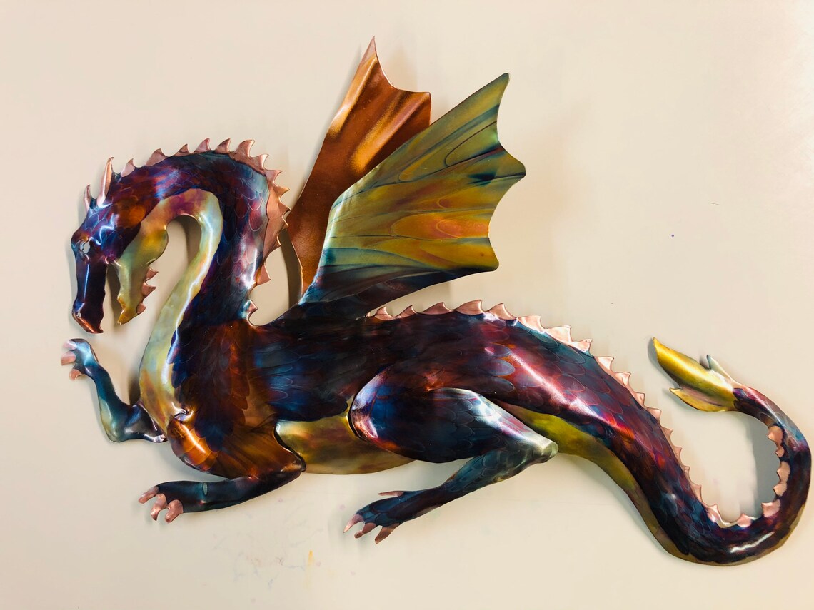 Dragon and Fighting Phoenix Sculpture Set - Etsy