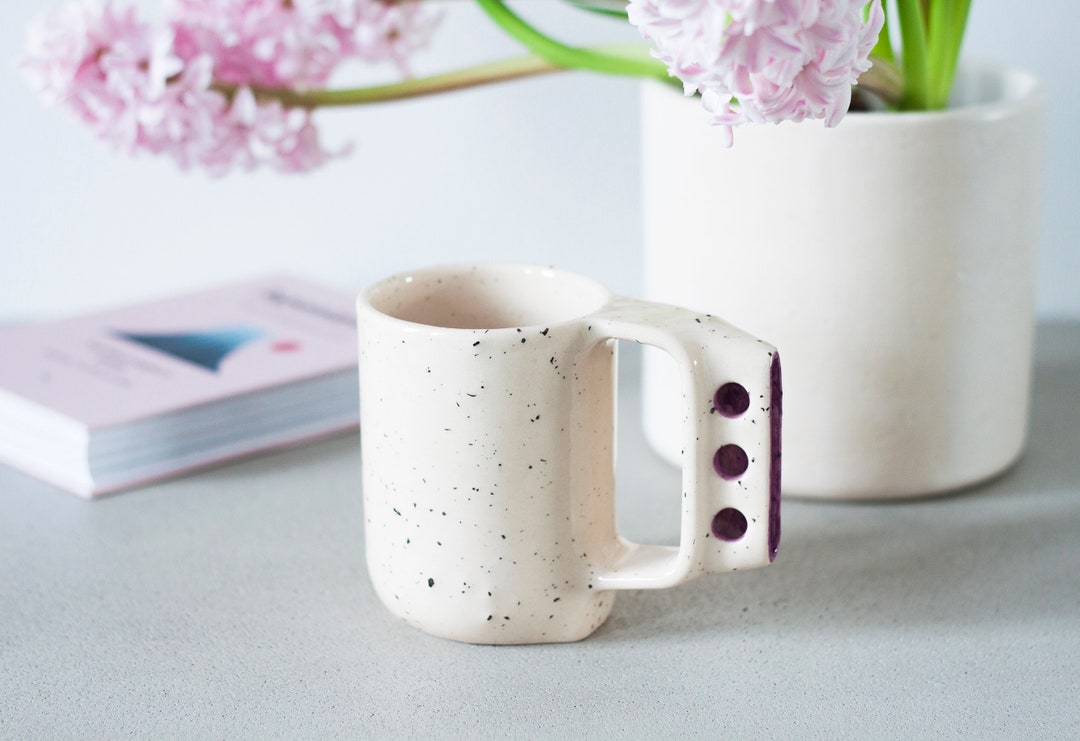 Cyberpunk Style Mug Unique Ivory Handmade Ceramic Mug With - Etsy