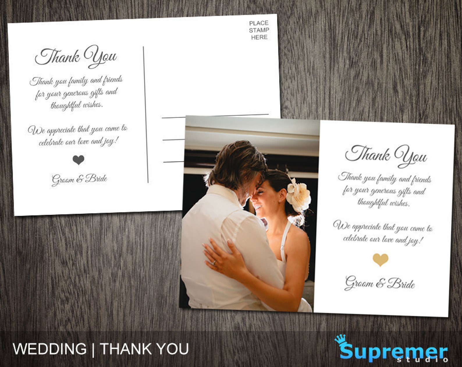 Simple Wedding Thank You Card Template Wedding Thank You - Etsy
