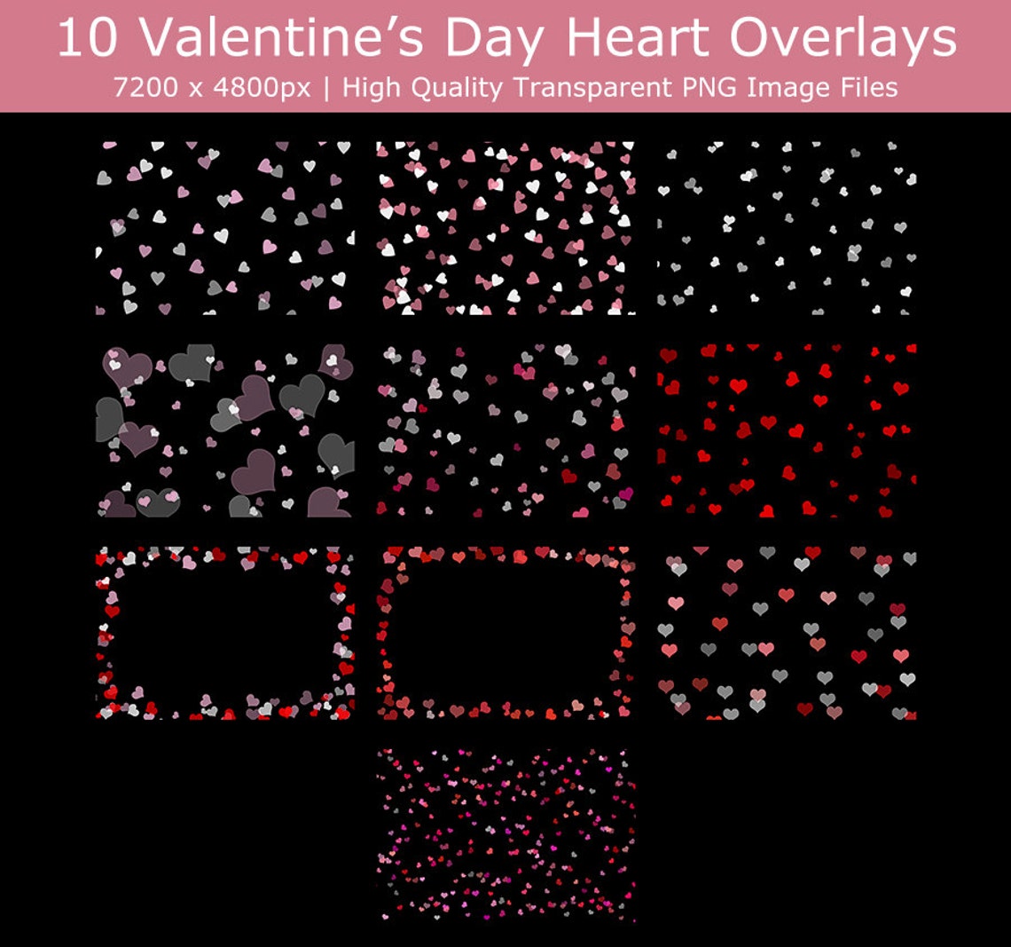 Heart Overlay Valentine Overlays Valentine's Day - Etsy
