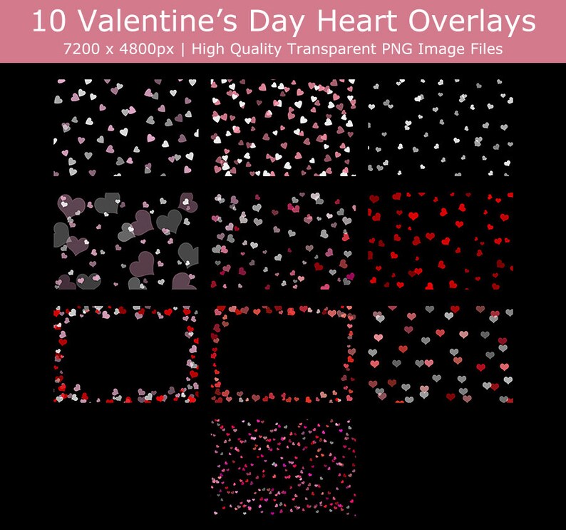Heart Overlay Valentine Overlays Valentine's Day - Etsy