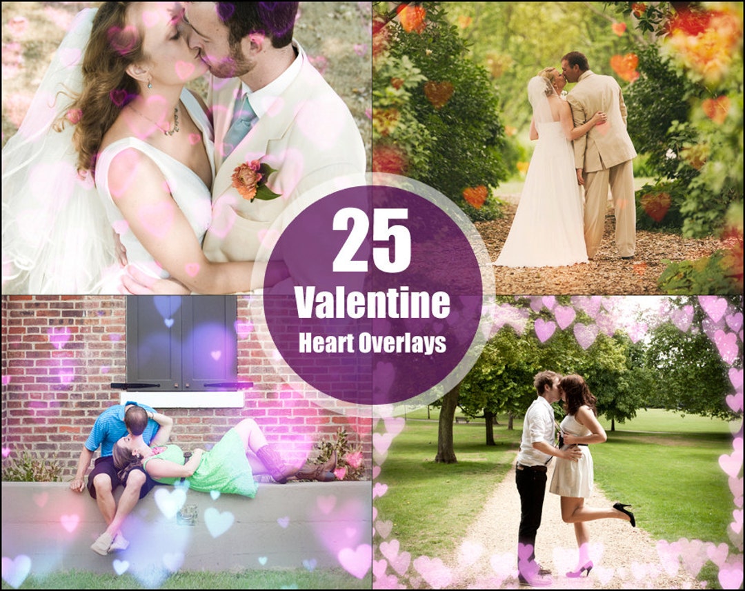 Valentine's Day Photoshop Heart Overlay Bokeh Texture - Etsy