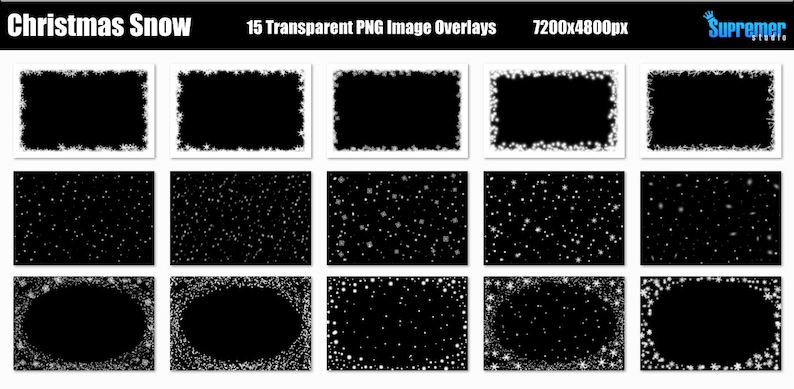 15 Christmas Photoshop Overlay Snow Frame - Etsy