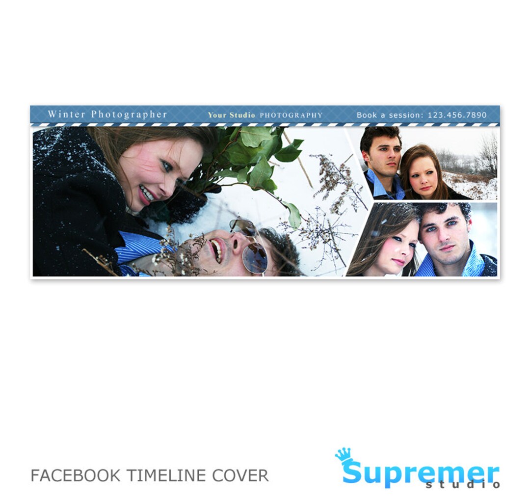 Winter Facebook Cover Template PSD Facebook Timeline - Etsy