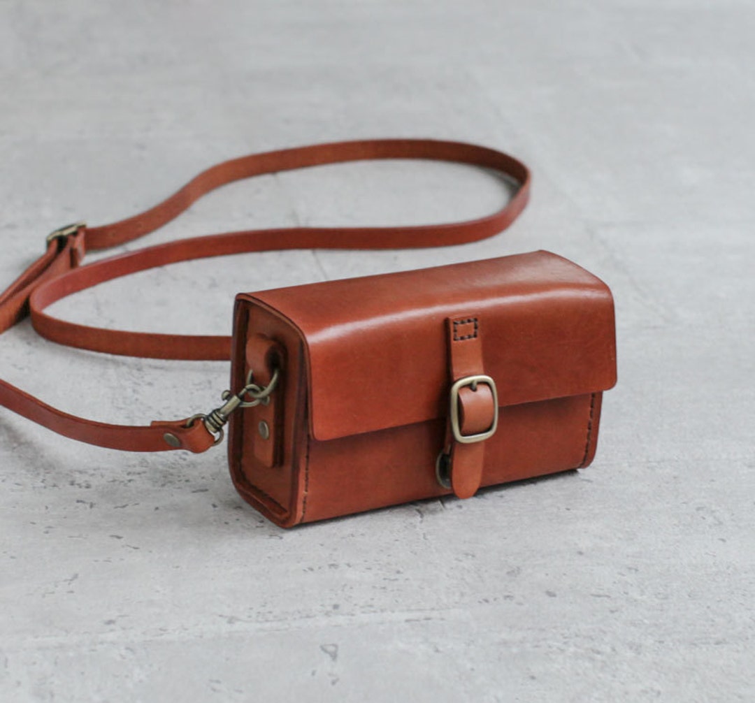 Classy Hand Stitched Light Brown Caramel Leather Camera Case - Etsy