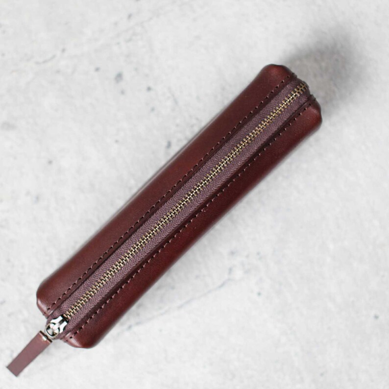 Brown Classy Leather Pencil Case/pen Pouch - Etsy