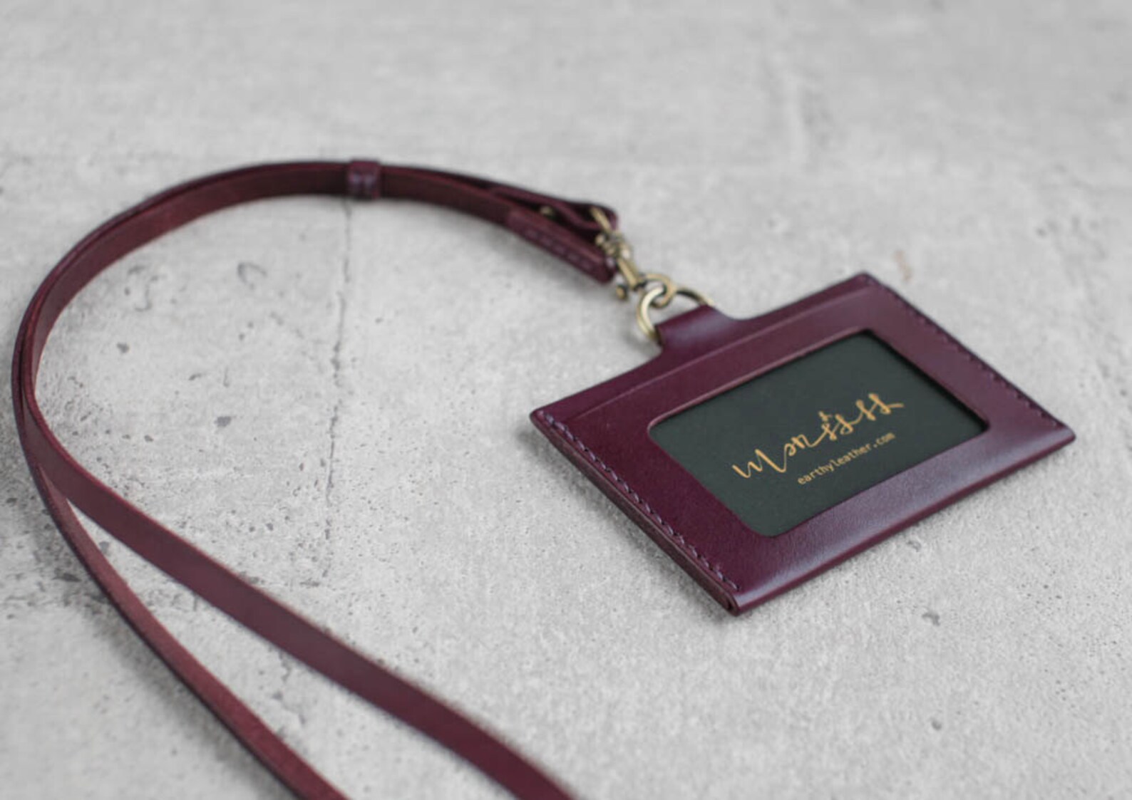 Grape Purple Handmade Leather ID Card Case / Holder/ Badge | Etsy