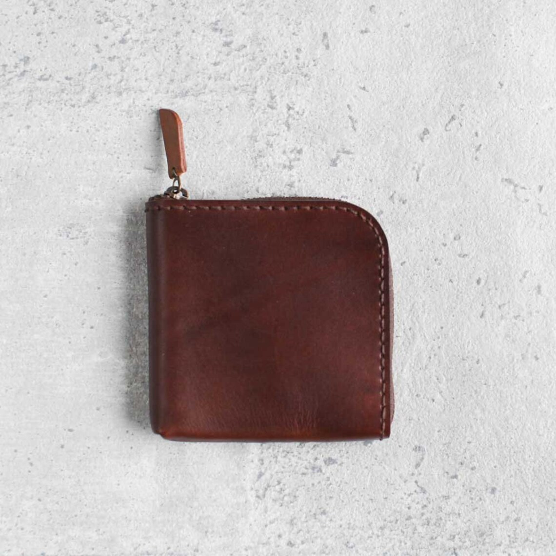 Dark Brown Vegetable Cow Hide Leather Coin Wallet Zipper Pouch - Etsy
