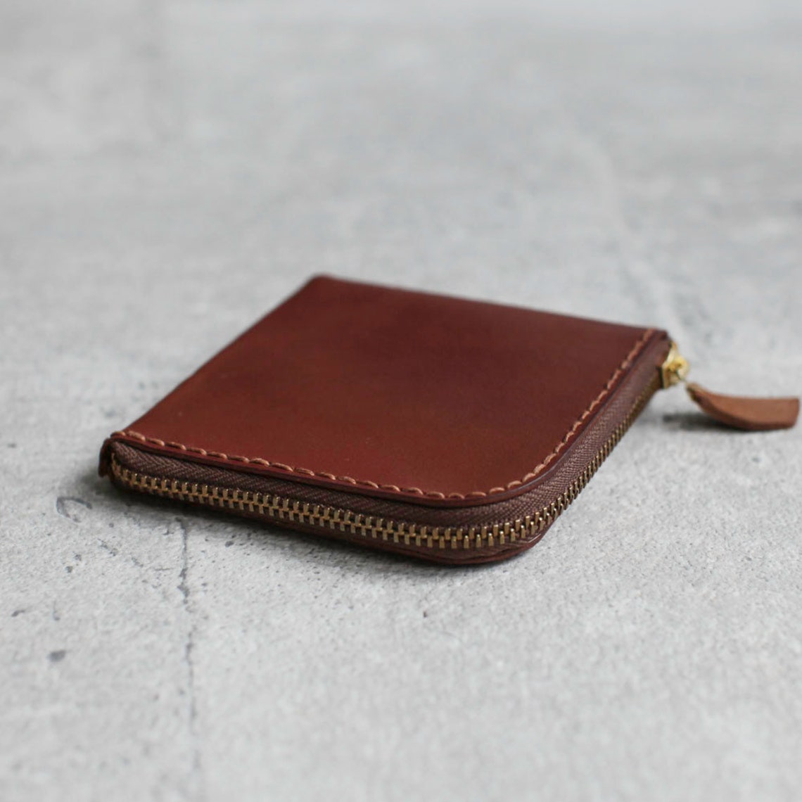 Dark Brown Vegetable Cow Hide Leather Coin Wallet Zipper Pouch - Etsy